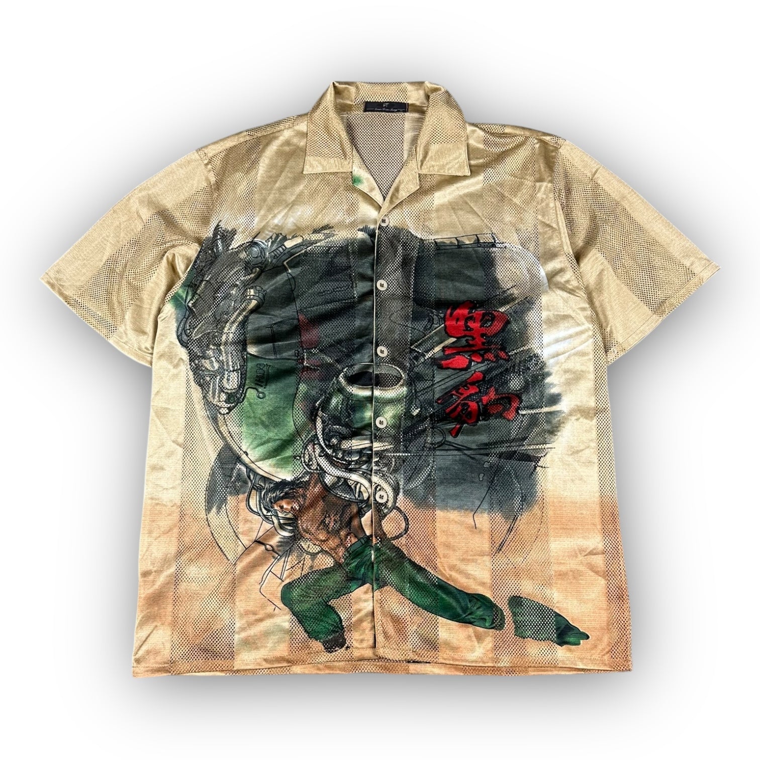 Japanese Vintage Mesh Shirt Size: L